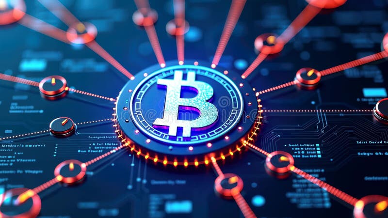 Bitcoin on Circuit Board: Visual Representation of Digital Currency ...