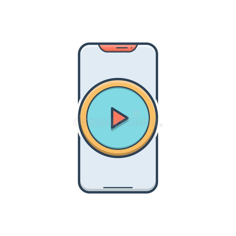 Color Illustration Icon for Video App, Smartphone and Media Stock ...
