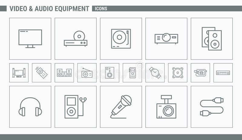 Video Audio Equipment Icons 01 Stock Vector - Illustration of audio ...