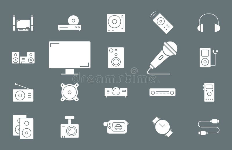 Video Audio Equipment Icons 02 Stock Vector - Illustration of ...