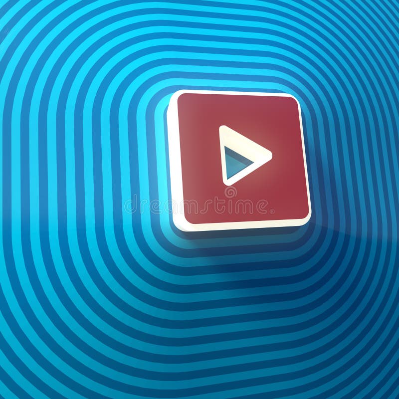 Video, Audio Play Symbol, Button, Colorful Sign. 3d Rendering Stock ...