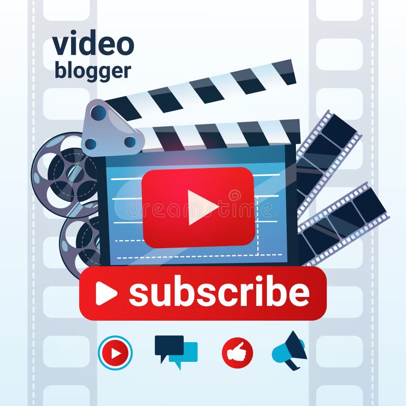 Video Blog Camera Online Stream Blogging Subscribe Concept Editorial ...