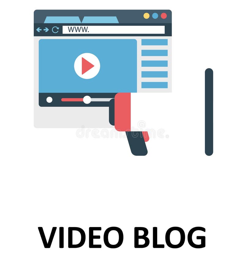 Video Blog Isolated Color Vector Illustration Icon Stock Vector ...