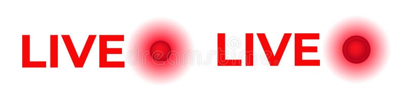 Video Broadcast Stream . Red Live Icon Online. Stock Vector ...