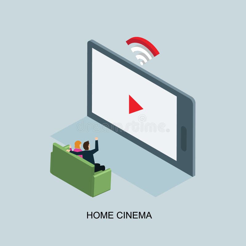 Video Buffering on Internet Isometric Concept Stock Illustration ...