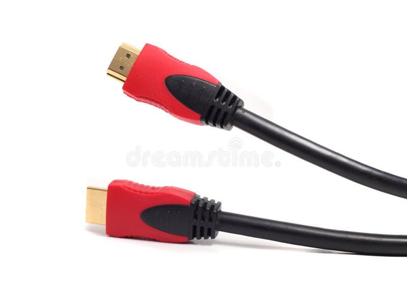 Video Cable Black with Two HDMI Plugs Stock Photo - Image of media ...