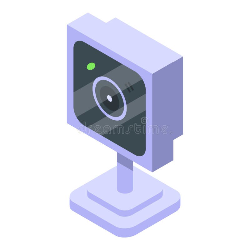 Video Call Camera Icon, Isometric Style Stock Vector - Illustration of ...