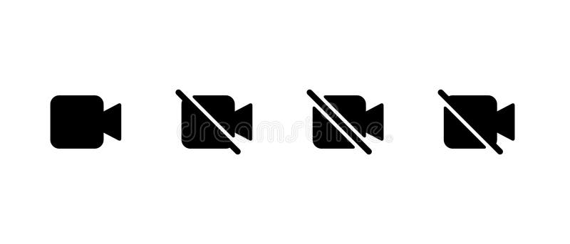 Video Call and Camera Off Icon Set in Generic Style Stock Vector ...