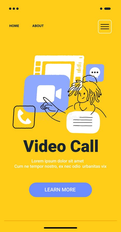 Video Call Concept with Person Using Digital Communication Tools on ...