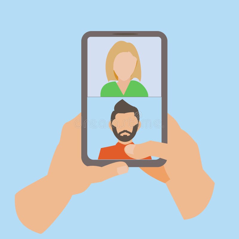 Video Call Hands Whith Phone Stock Illustration - Illustration of ...