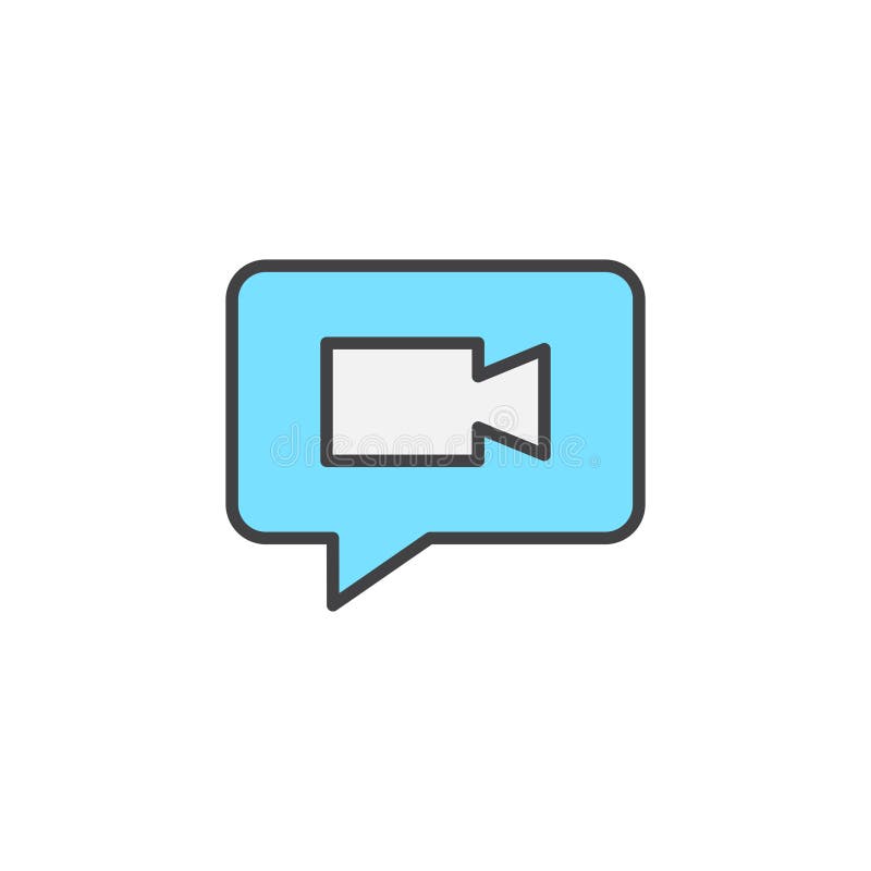 Video Call Icon in Colored Version Stock Vector - Illustration of face ...