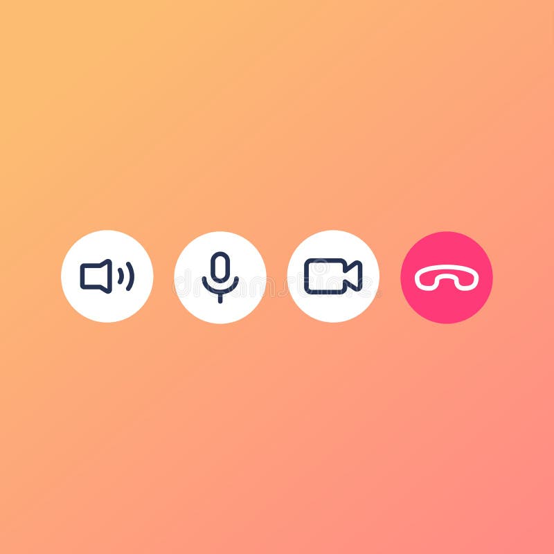 Video Call Icon. Video Conference on Mobile Icon Set. Stock Vector ...