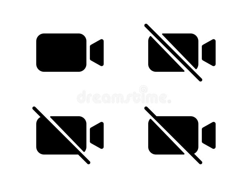 Video Call Icon Set in Generic Style. Camera UI Concept Stock Vector ...