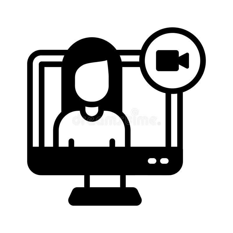 Video Call Icon Symbolizing Real Time Visual Communication Stock Vector ...