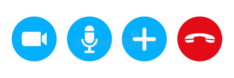 Video Call Icons Set. Vector Isolated Web Elements. Web Application ...