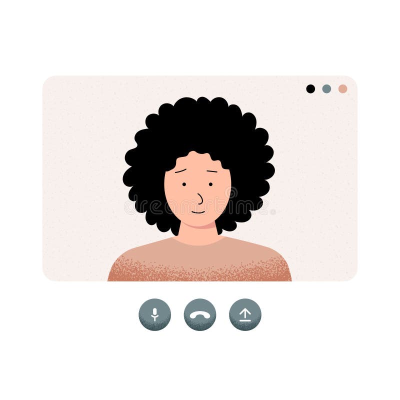 Video Call Illustration with Cute Girl Stock Vector - Illustration of ...