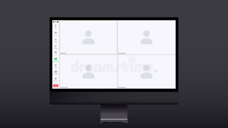 Video Call Illustration. Video Call Screen Mockup. Comunication Via ...
