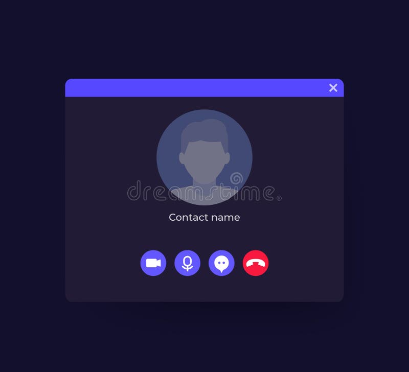 Video Call Interface Design, Vector Stock Vector - Illustration of ...