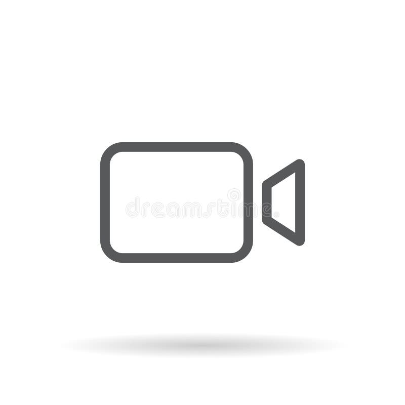Video Call Line Icon Vector Isolated on White Background. Camera Sign ...