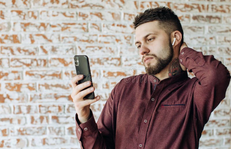 Video Call. Man Talking on the Phone Stock Photo - Image of expression ...