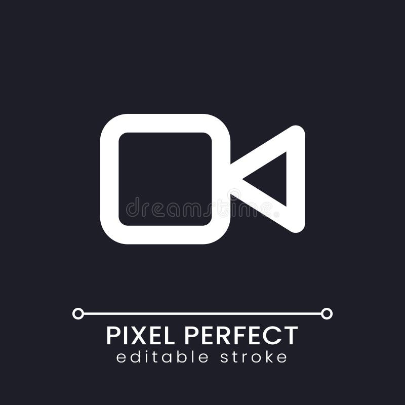 Video Call Pixel Perfect White Linear Ui Icon for Dark Theme Stock ...
