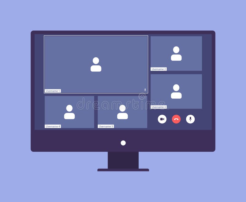 Video Call Program Window. UI UX Template for Video Conferencing and ...