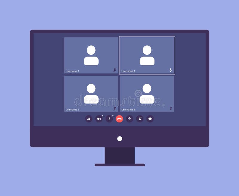 Video Call Program Window. UI UX Template for Video Conferencing and ...