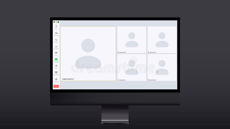 Video Call Screen Template. Video Call Black Interface for Social ...