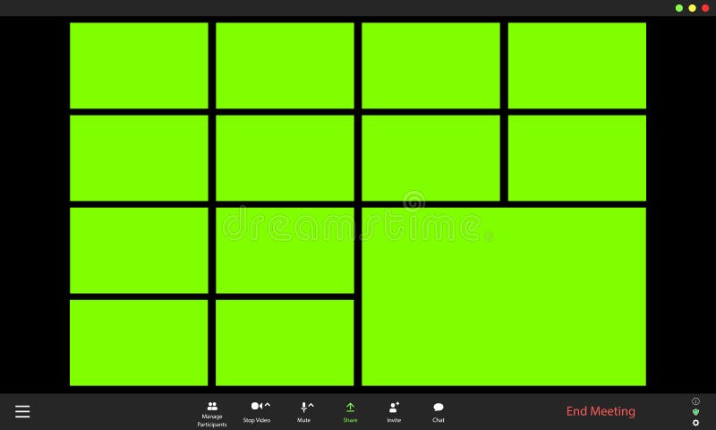 Video Call Screen Template. Online Conference Concept Stock Vector ...