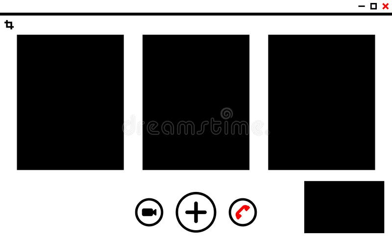 Video Call Screen Template. Vector Illustration for Photoshop Stock ...