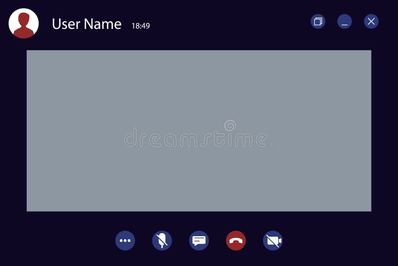 Video Call Screen Template. Video Call Black Interface for Social ...