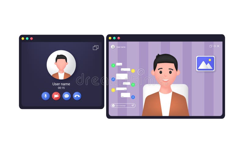 Video Call Screen with User Avatar and Enhanced Video Chat Interface ...