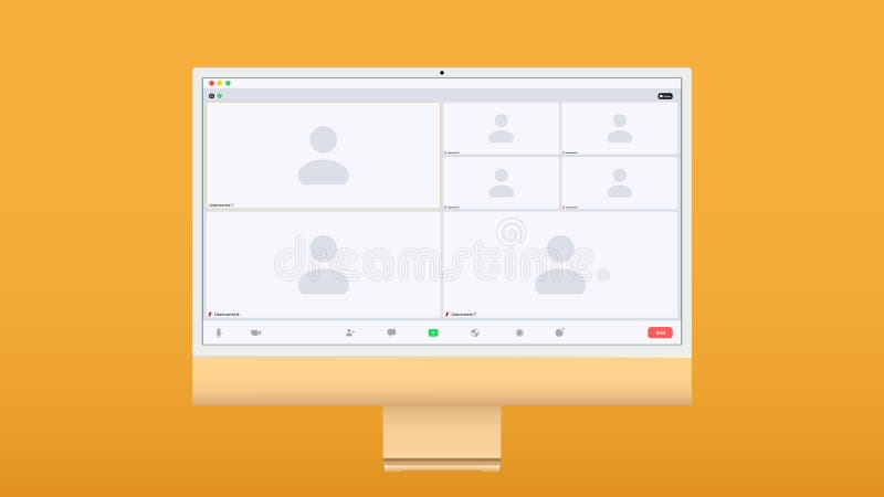 Video Call Screen, Web User Interface of Conference Chat Application ...