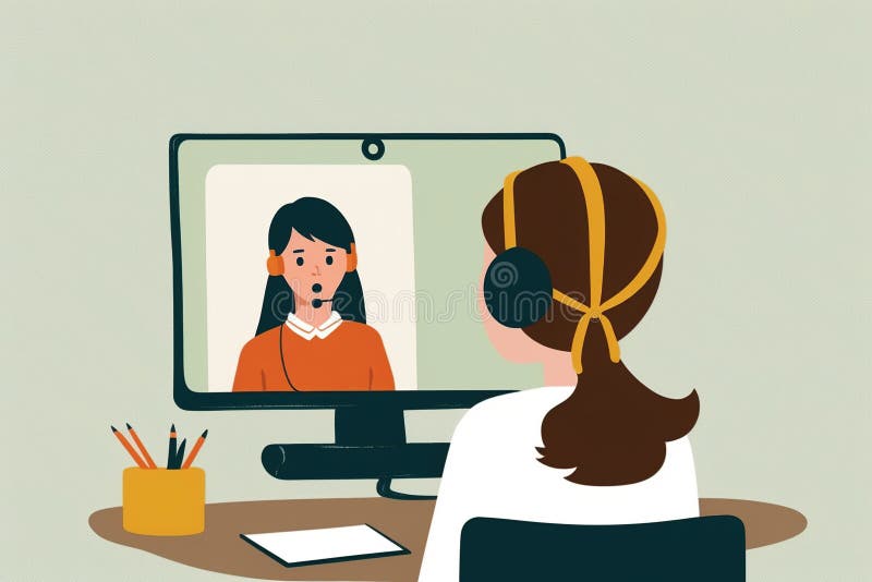 A Video Call between a Teacher and Student, Created with Generative AI ...