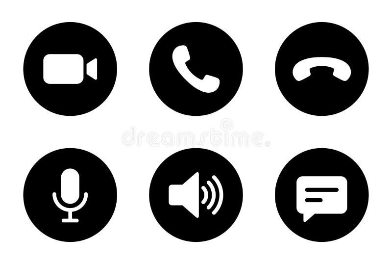 Video Call Ui Icon Screen Template. Camera, Handset, Microphone ...