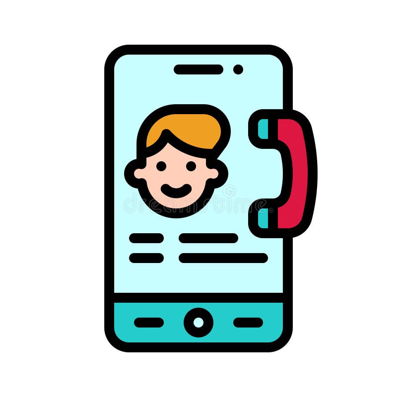 Video Call or Voice Call App Icon, Mobile Application Vector ...