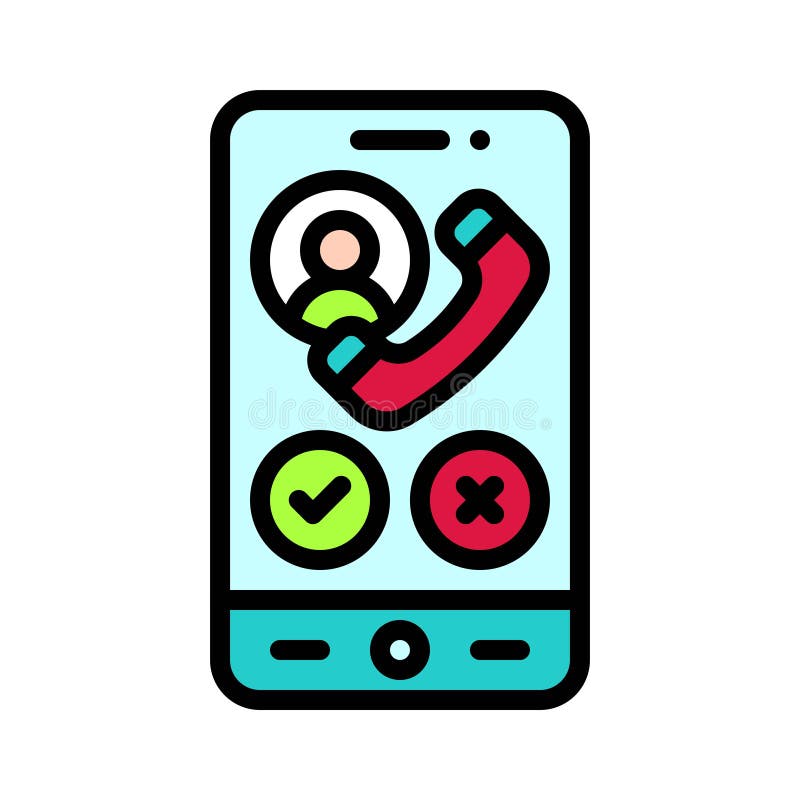 Video Call or Voice Call App Icon, Mobile Application Vector ...