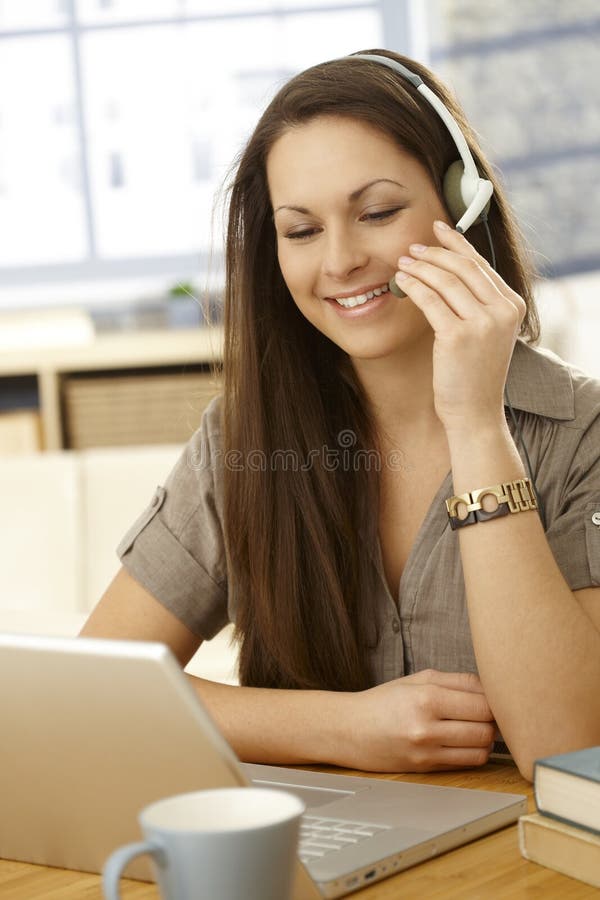 Video call stock image. Image of happy, beautiful, hair - 42323517