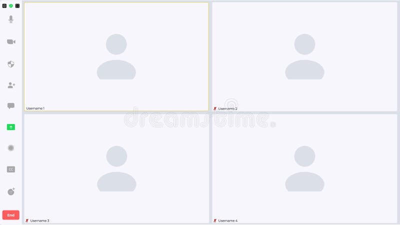 Video Call Zoom Screen with Picture and with only Audio. Web Interface ...