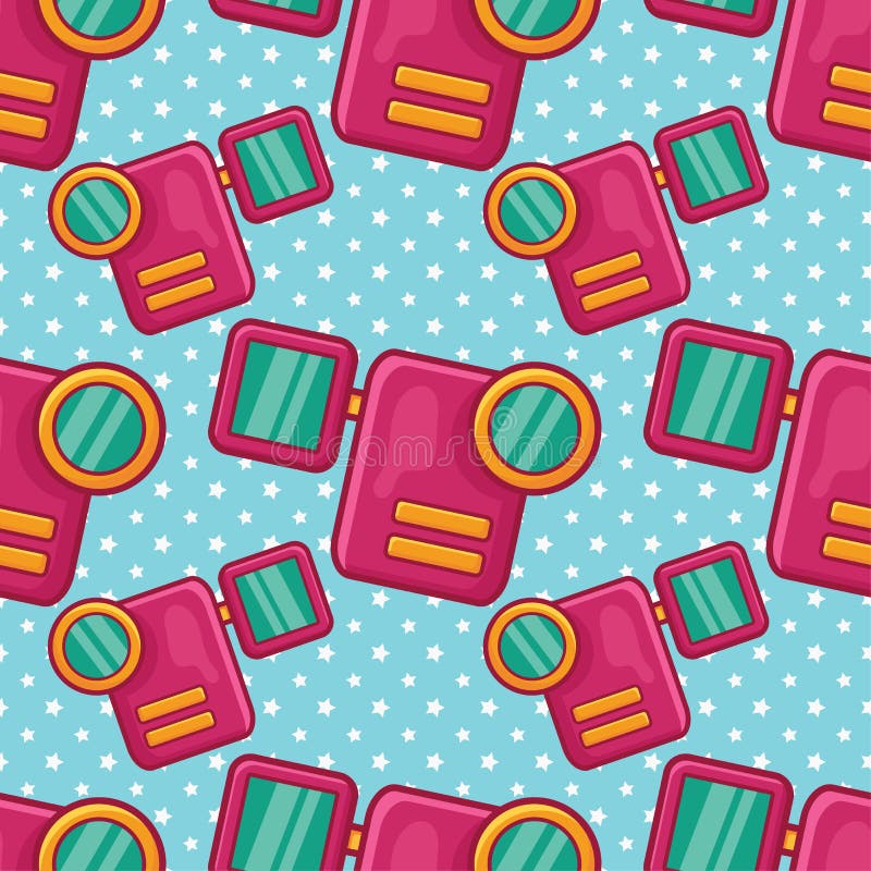 Video Camera Camcorder Seamless Pattern Vector Illustration Stock ...