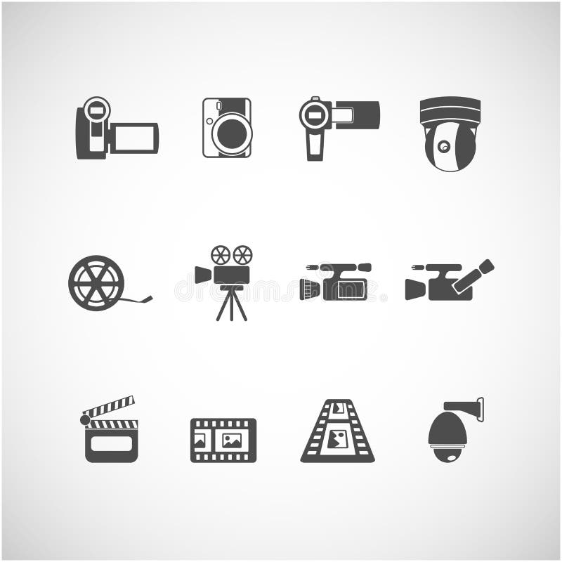 Security Camera Pictogram, Set CCTV Round Signs Stock Vector ...
