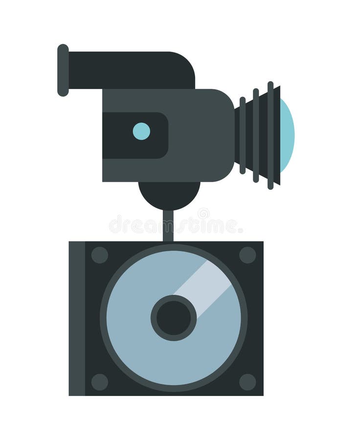 Video Camera Device with Compact Disk Stock Vector - Illustration of ...