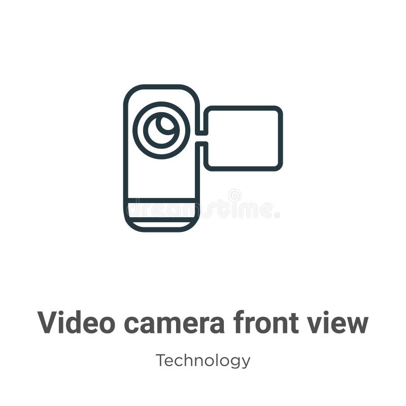 Video Camera Front View Outline Vector Icon. Thin Line Black Video ...