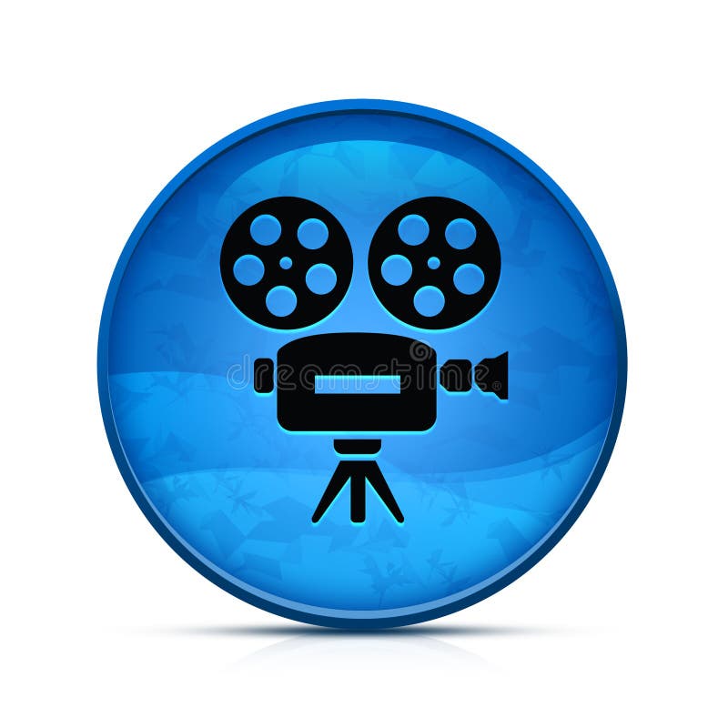 Video Camera Help Icon on Classy Splash Blue Round Button Illustration ...