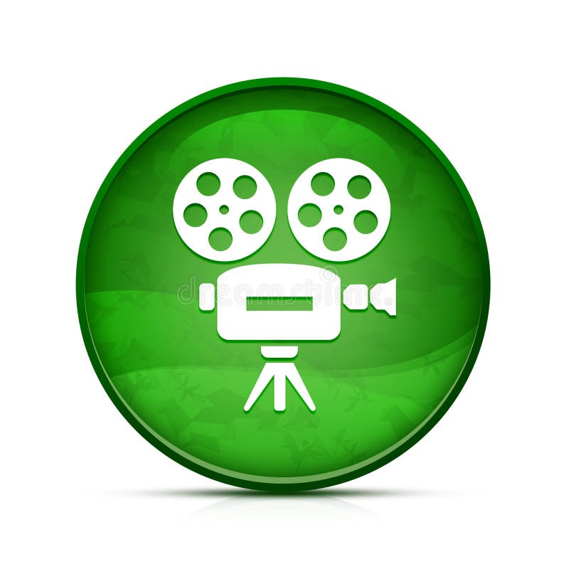 Video Camera Help Icon on Classy Splash Green Round Button Illustration ...