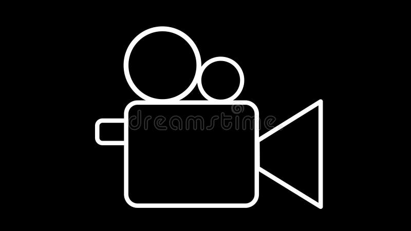 Video Camera Icon on Black Background, Button Collection Original ...