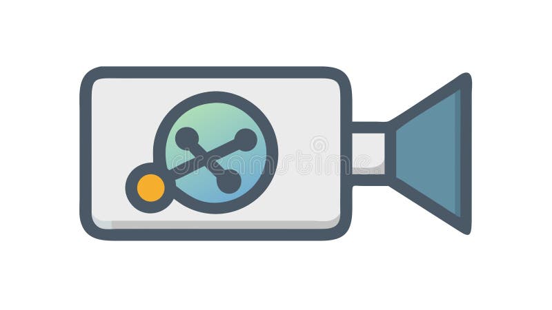 Video Camera Icon with Circular Dial and Play Button, Vector Design ...