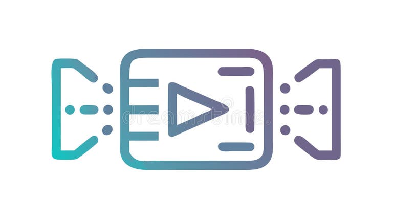 Video Camera Icon with Document File and Play Button, Vector Design ...