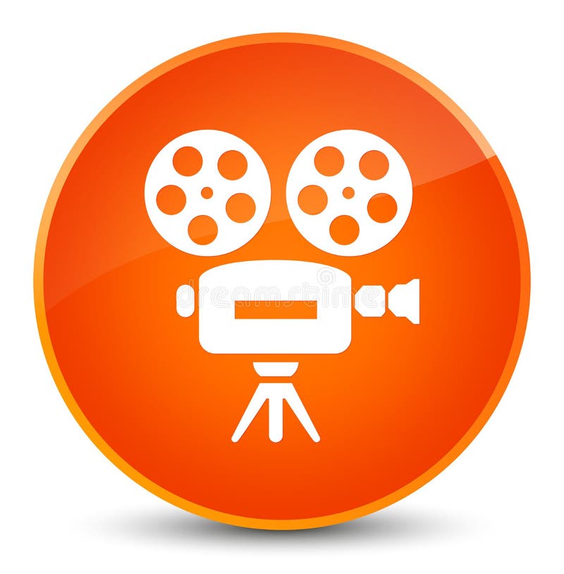 Video Camera Icon Elegant Orange Round Button Stock Illustration ...