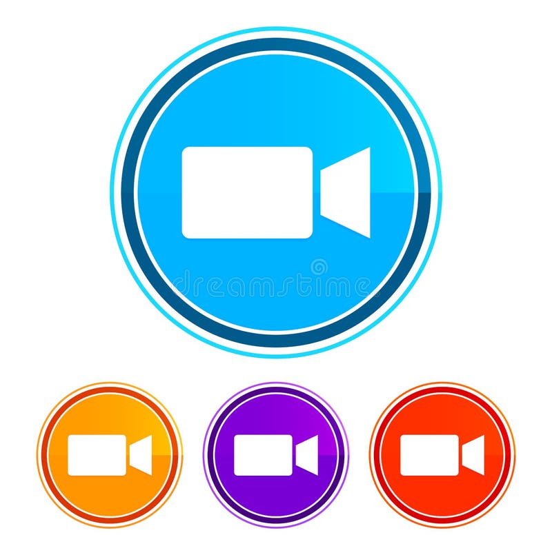 Camera Icon Glass Round Buttons Set Illustration Stock Vector ...